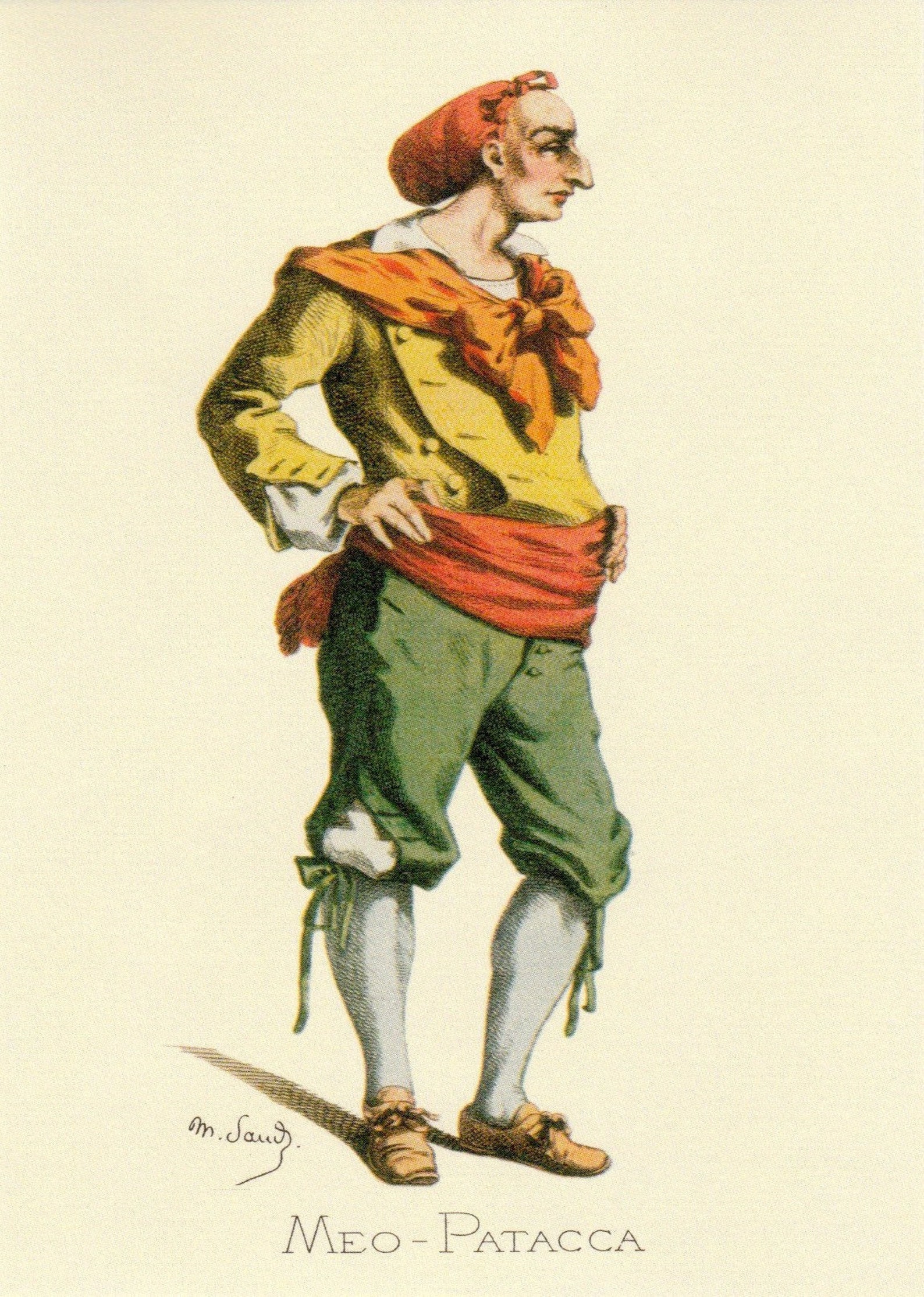 Italian Commedia dell'Arte Meo-Patacca Print to Frame or | Etsy