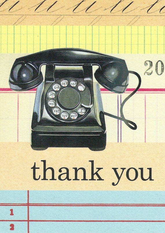 Vintage Telephone Thank You Note Card by Cavallini to Mail - Etsy