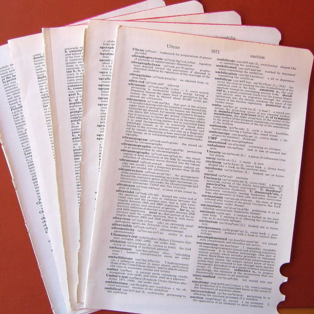 Vintage Medical Dictionary Collage Papers - Assorted Pack of 25 Pages ...