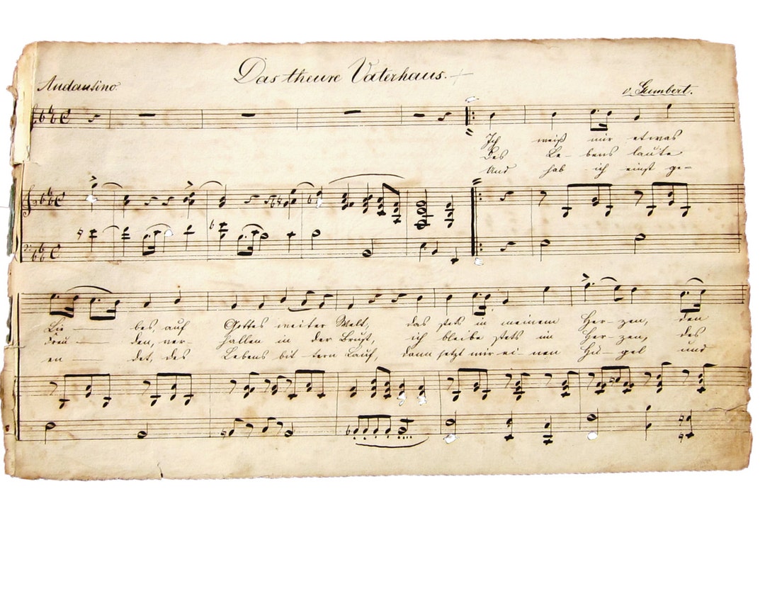 Instant Download Digital Handwritten German Music Sheet for Paper Arts ...