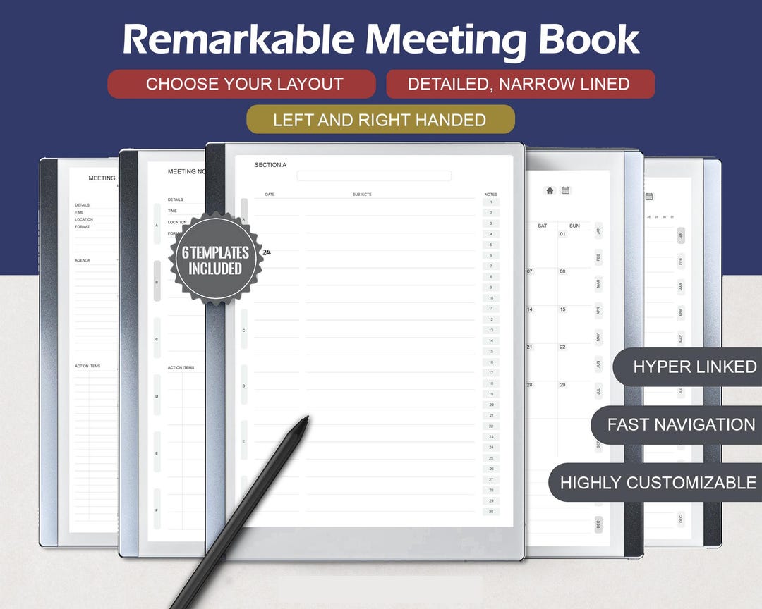 Meeting Notes for Remarkable 2, Remarkable 2 Meeting Templates ...
