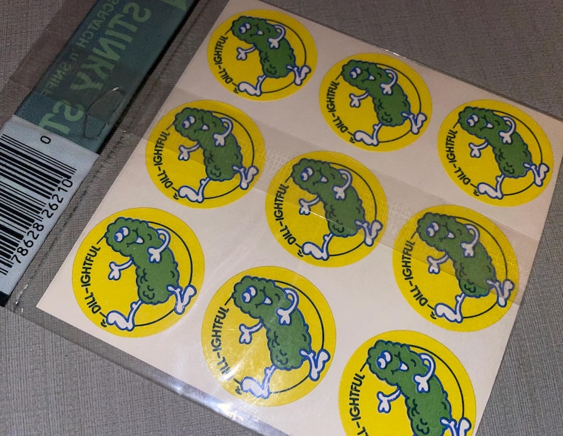 Vintage 80s Trend Dill Pickle and Tree Stinky Scratch and Sniff Partial ...