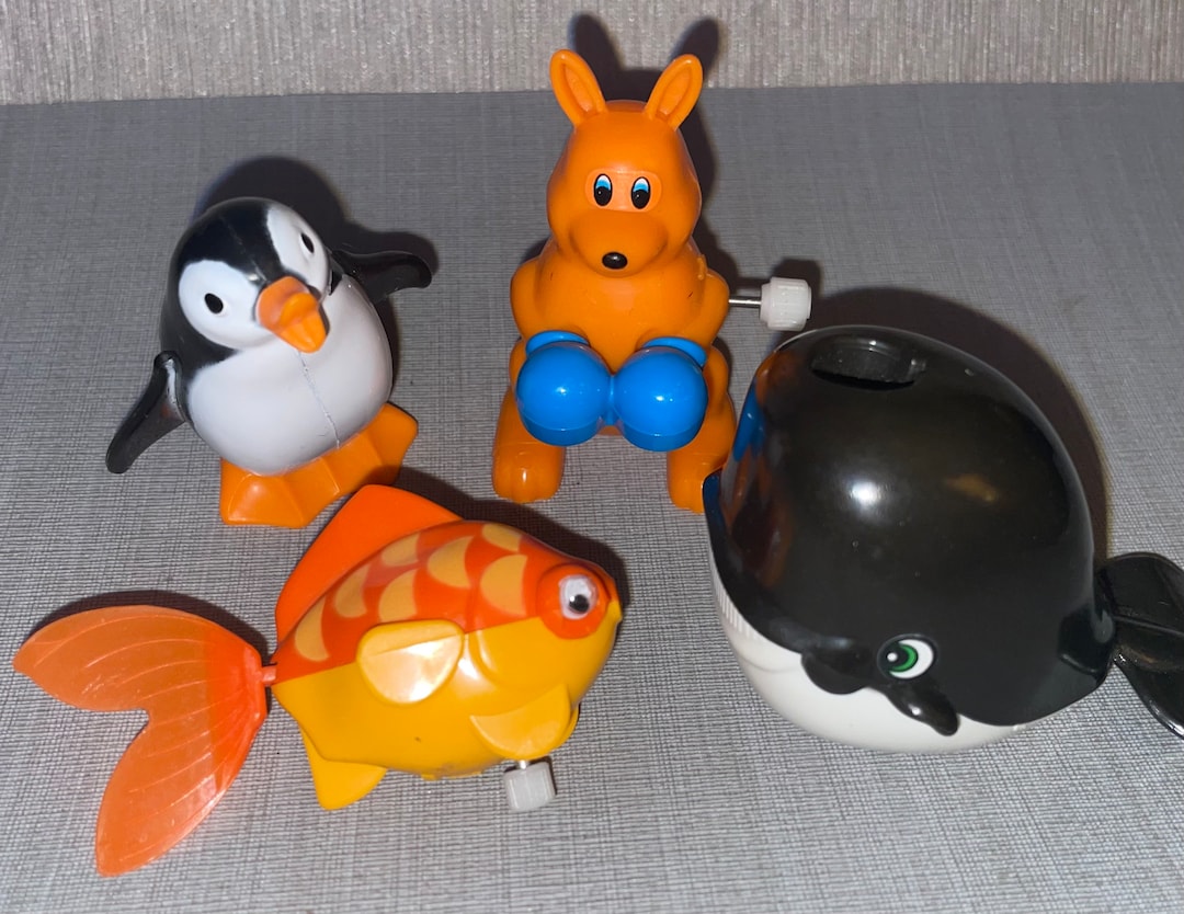 Vintage 80s Tomy Wind up Plastic Toy LOT of Four Boxing Kangaroo ...