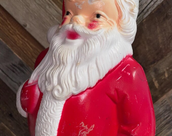 Vintage Mid Century Light up Blow Mold Plastic Santa Claus Statue ...