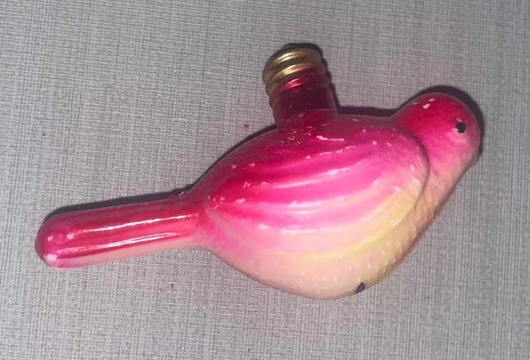 Vintage Hand Painted Milk Glass Red Bird Christmas Light Bulb - Etsy