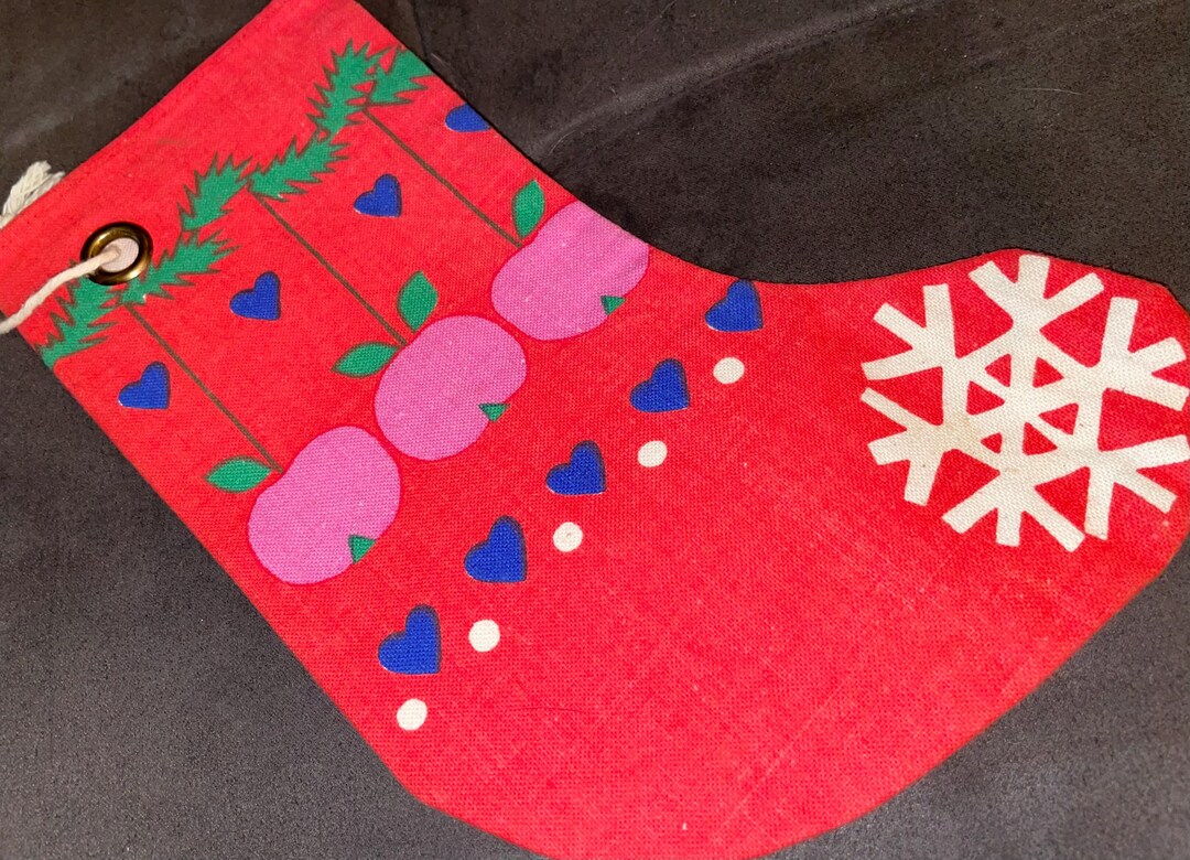 Vintage Mid Century Red Scandinavian Design Christmas Stocking - Etsy