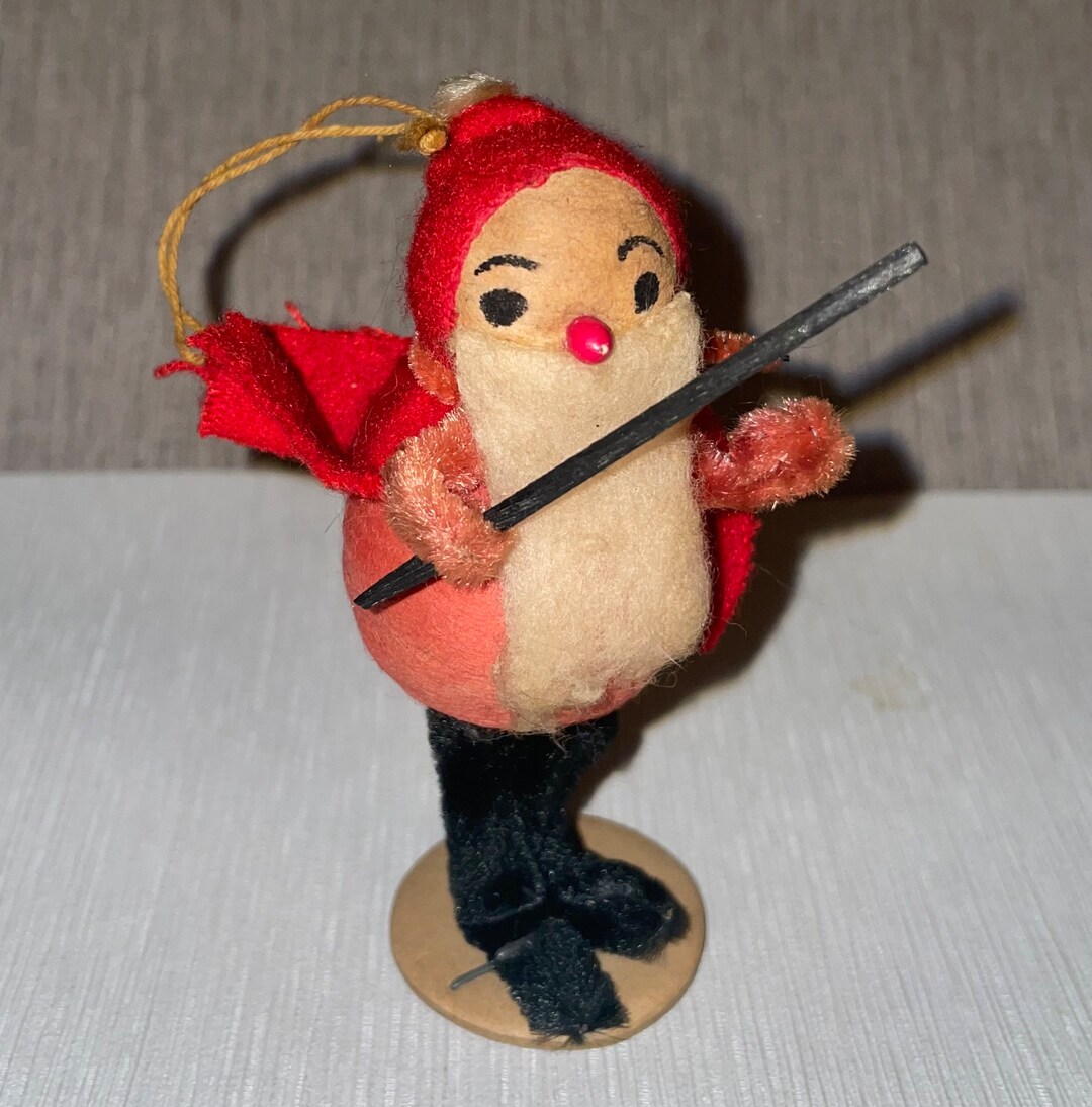 Vintage Mid Century Felt and Foam Santa Claus Ornament Decor Figurine ...