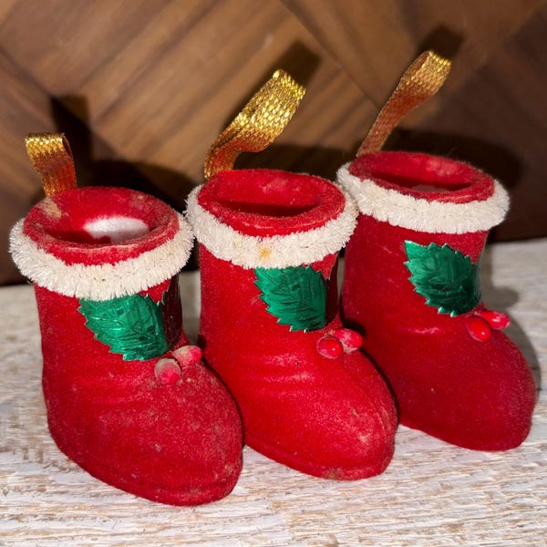 Flocked Christmas Boot - Etsy