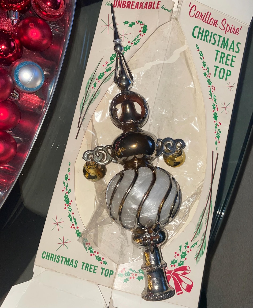 Vintage Mid Century Carillon Spire With Bells Gold Metallic Plastic ...