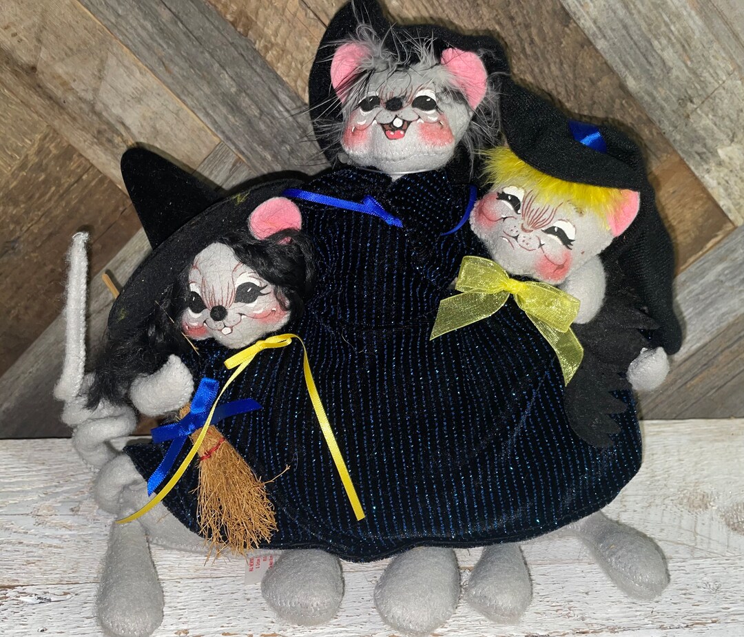 Vintage Witch Mice Halloween Decor Dolls by Annalee 2005 - Etsy