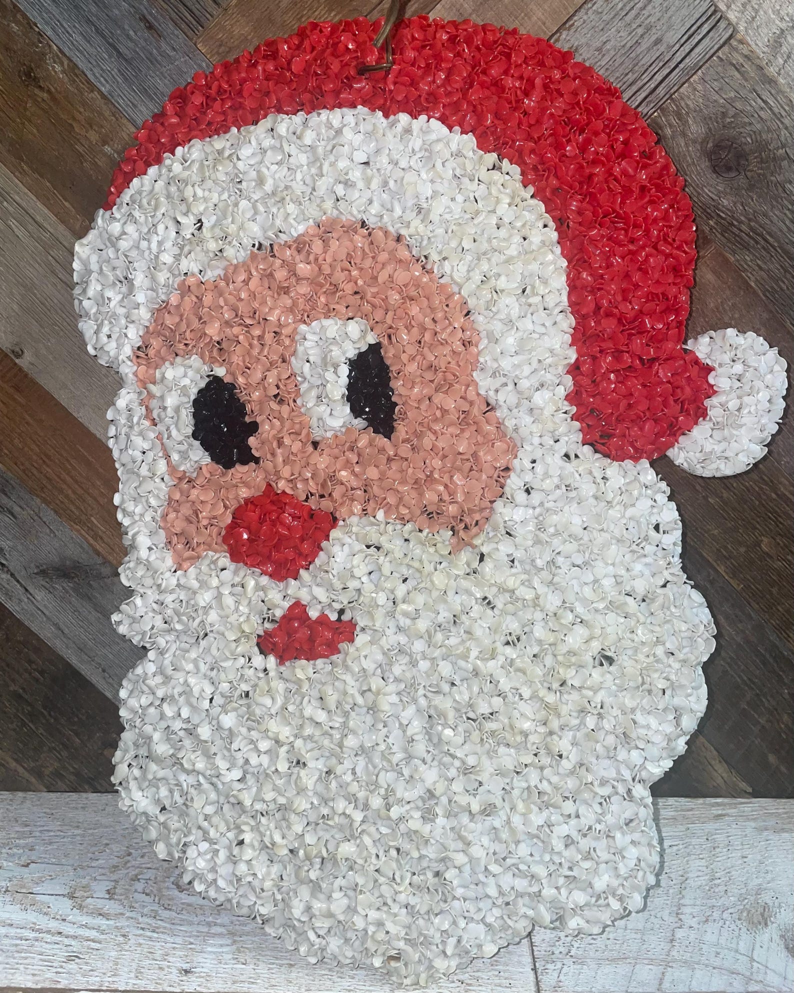Vintage Plastic Popcorn Santa Claus Head Christmas Decoration Halloween ...