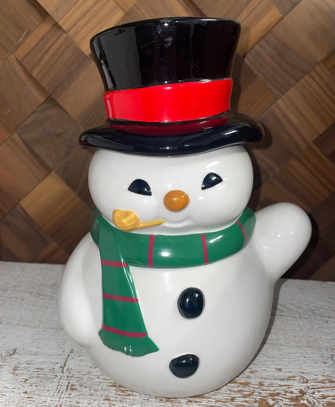 Vintage Ceramic Snowman Cookie Jar by Teleflora Gift - Etsy