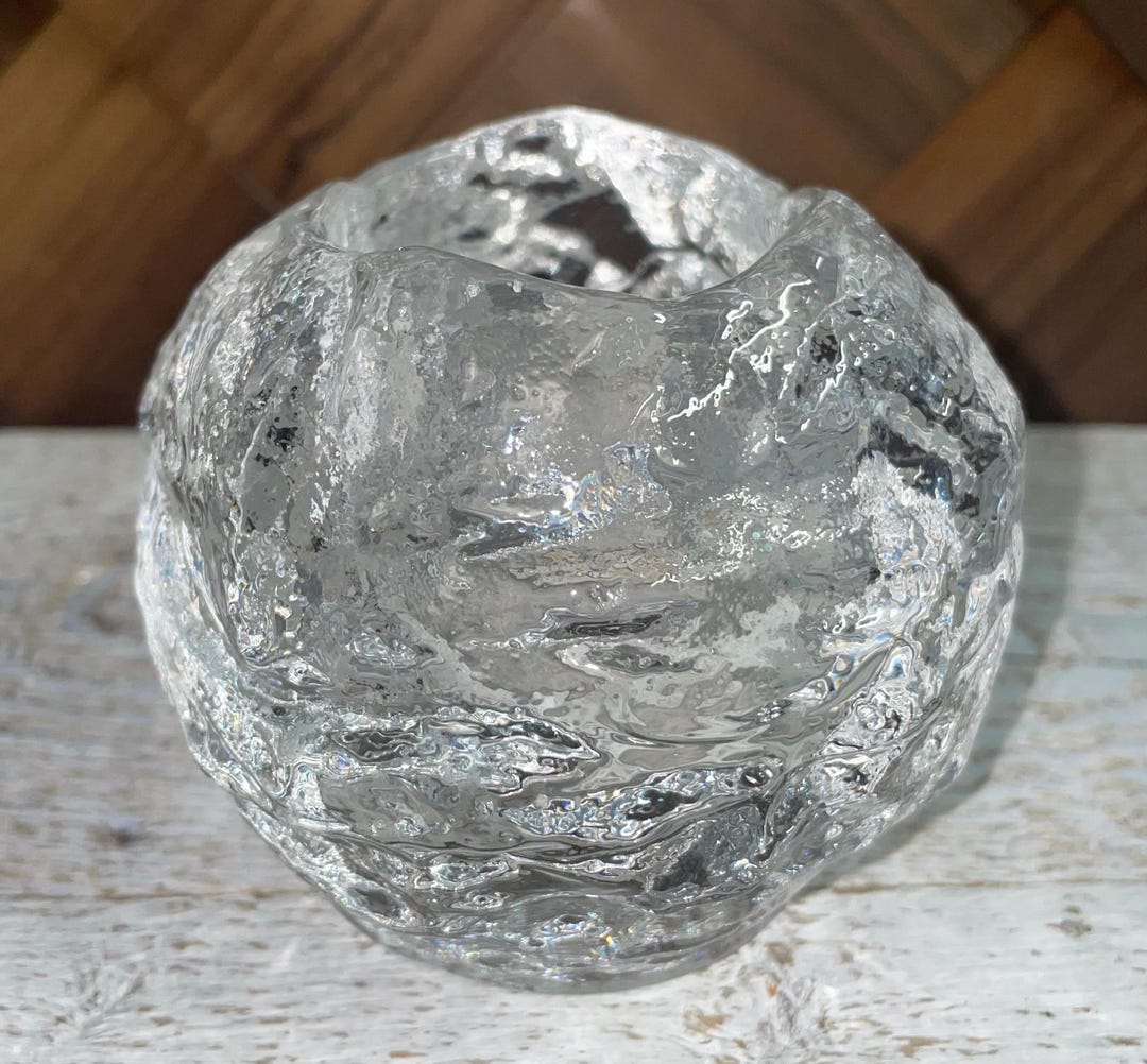 Vintage Kosta Boda Crystal Snowball Candle Holder Votive - Etsy