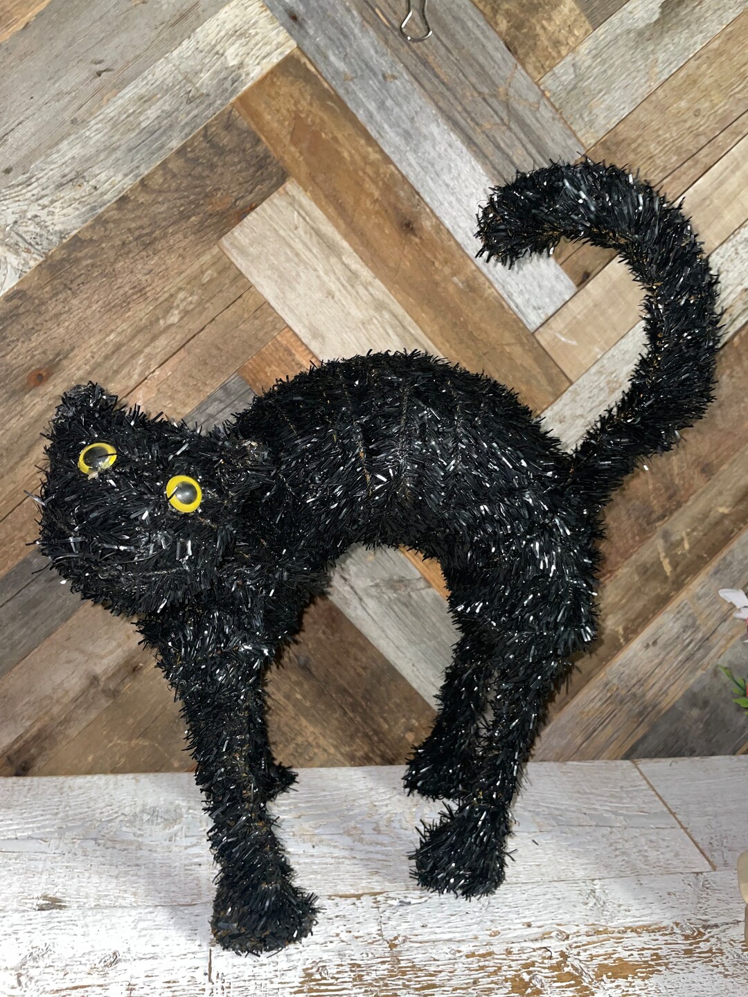 Vintage Dimensional Black Cat Halloween Decor Statue - Etsy