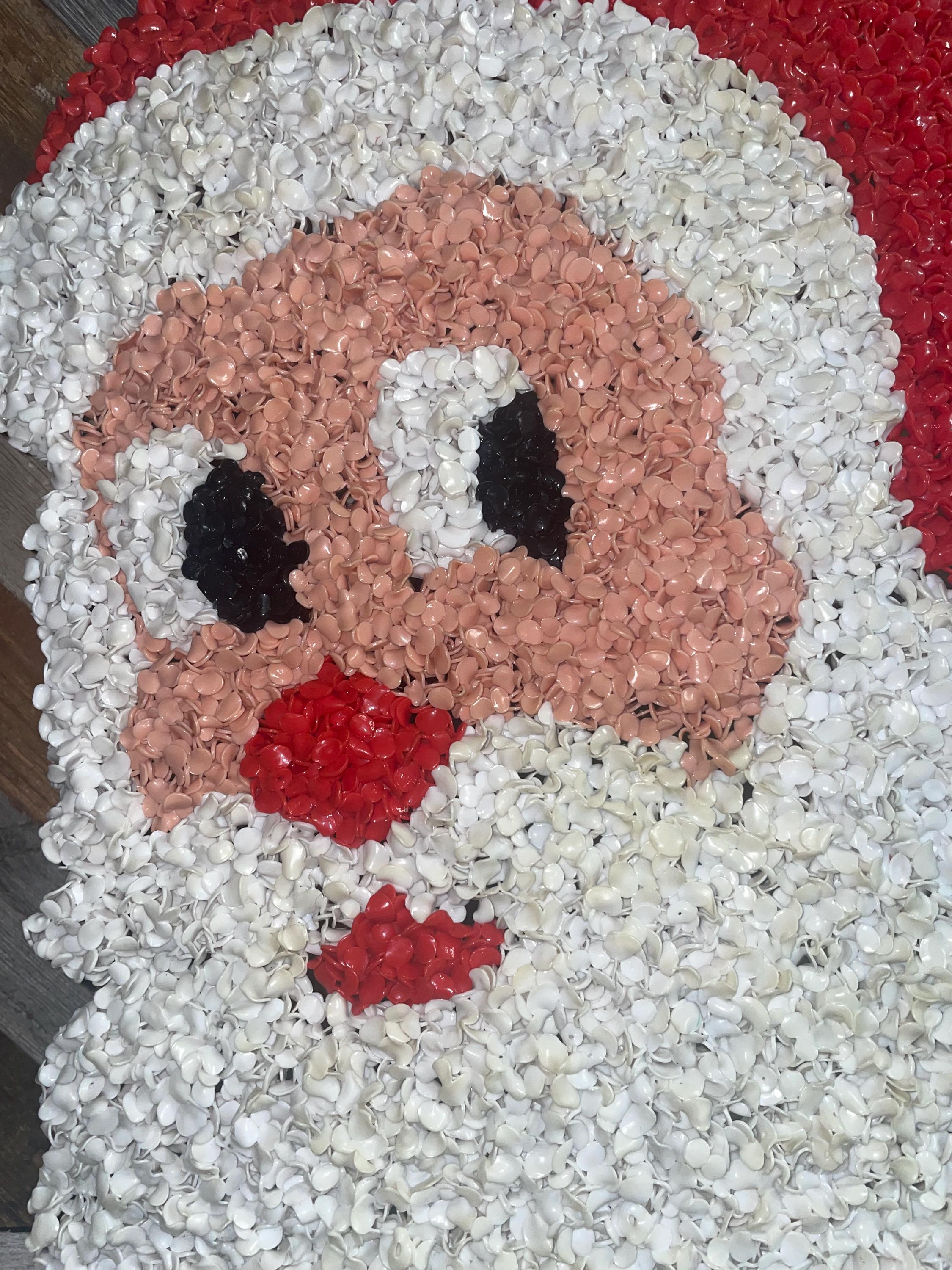 Vintage Plastic Popcorn Santa Claus Head Christmas Decoration Halloween ...