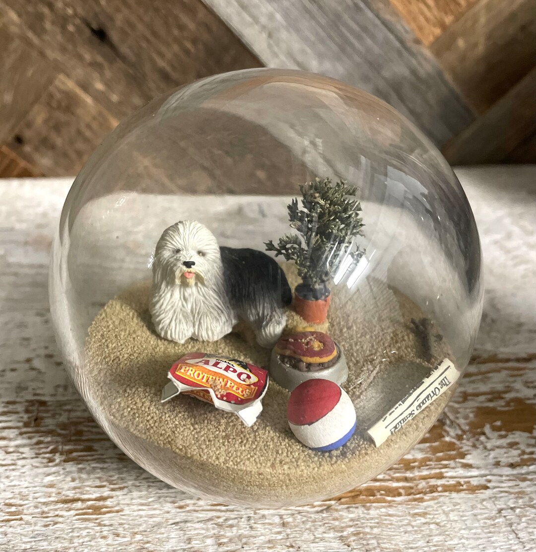 Dune Design Studios Old English Sheep Dog Sand Globe - Etsy