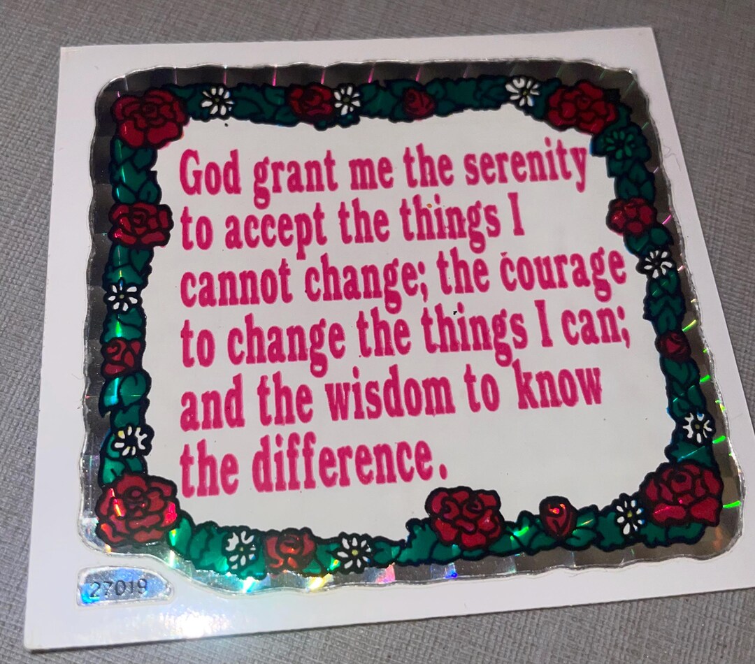 Vintage 80s Prayer of Serenity Reflector Sticker - Etsy