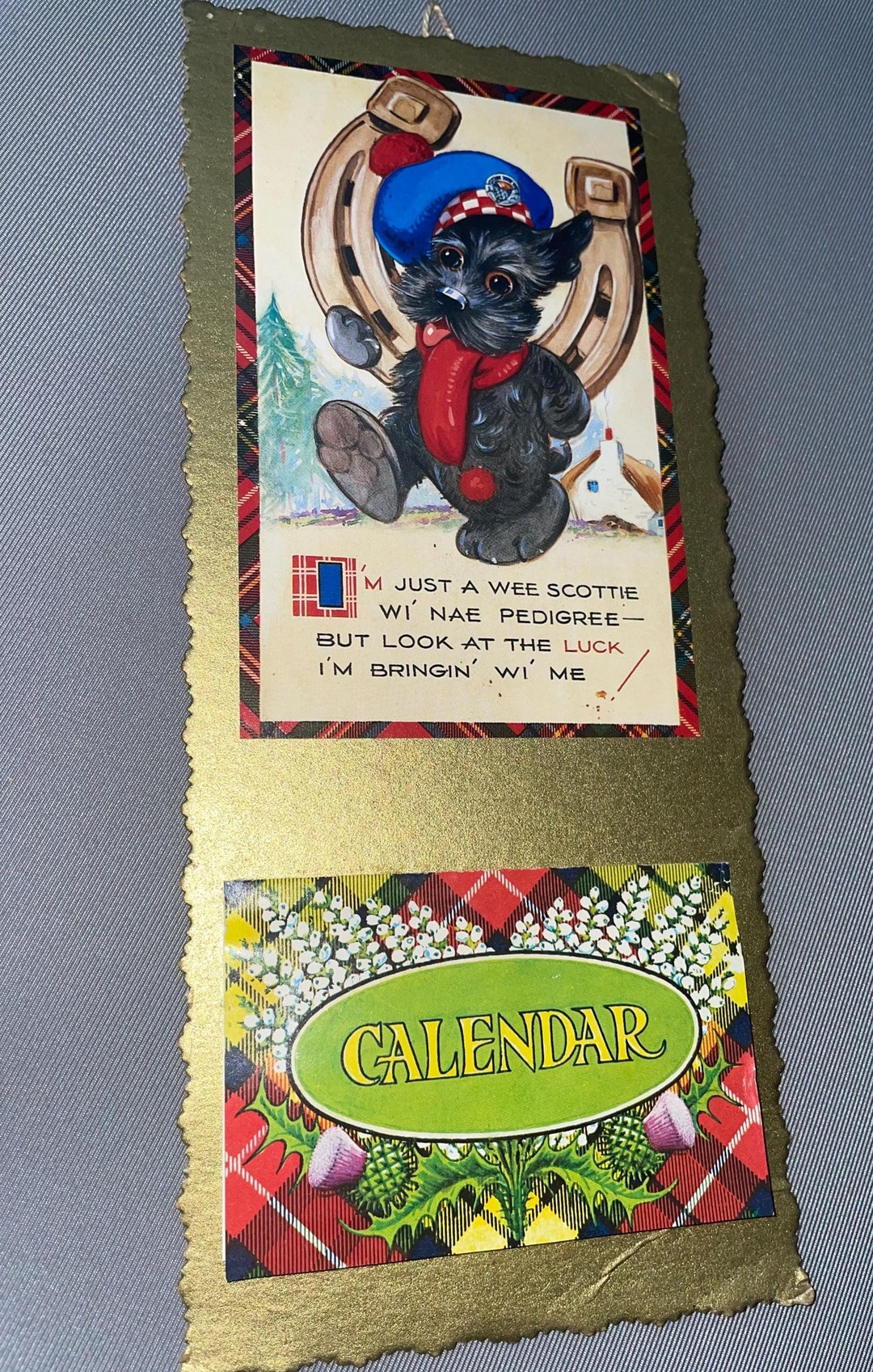 Vintage Scottish Scotty Dog Cardboard Card Calendar 1987 - Etsy