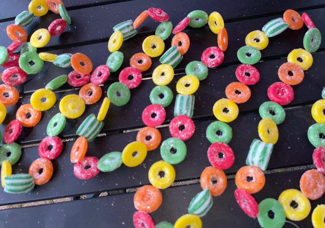 Vintage Mid Century Plastic Sugar Coated Candy Christmas Garland 9 Feet ...