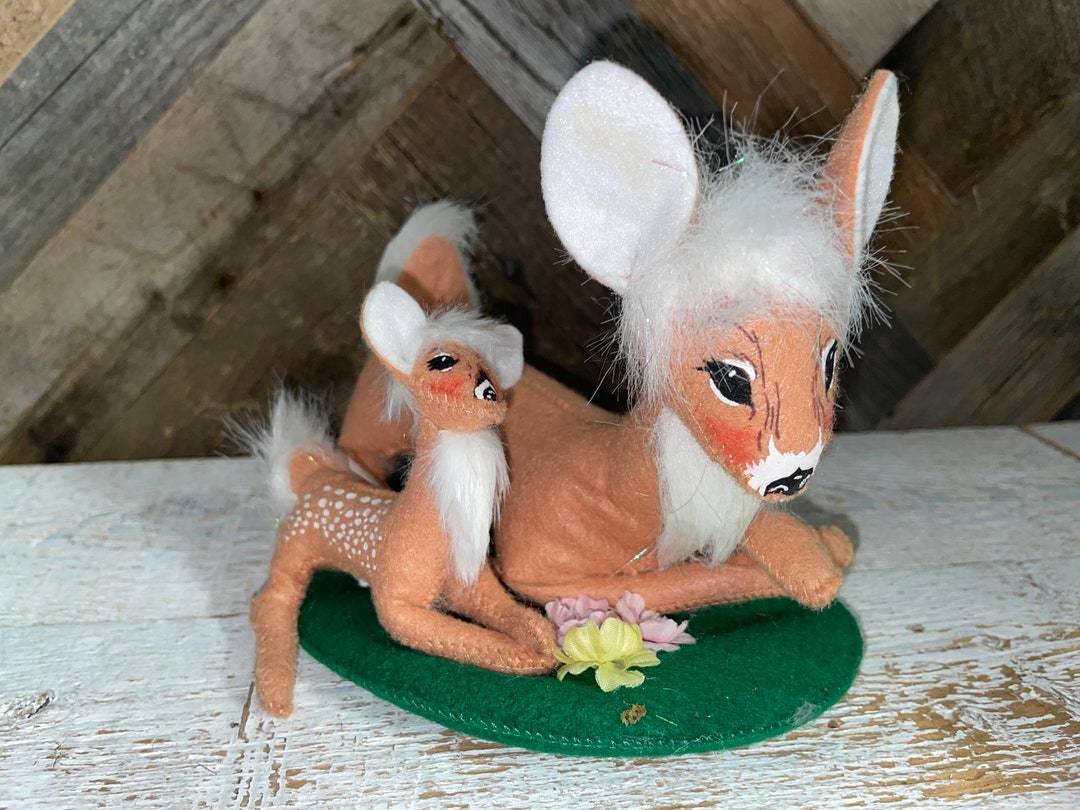 Vintage Deer and Fawn Decor Doll by Annalee 2009 - Etsy