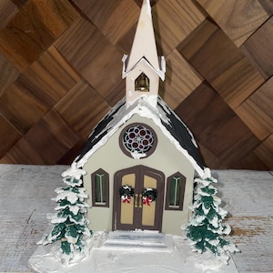 Vintage Christmas Village Chapel Handmade of Cardboard - Etsy