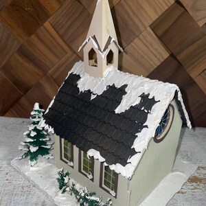 Vintage Christmas Village Chapel Handmade of Cardboard - Etsy