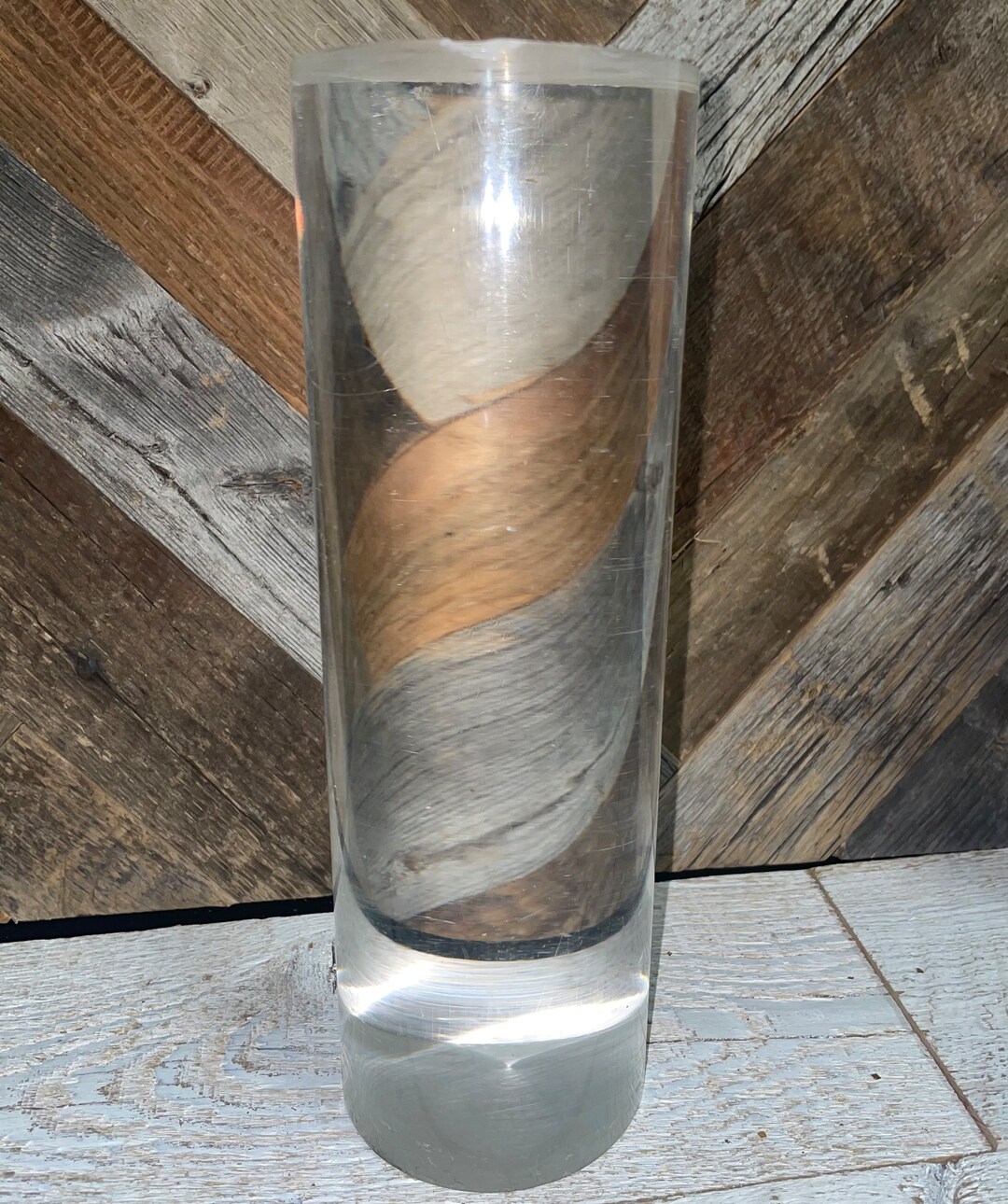 Vintage Clear Lucite Cylinder for Display - Etsy