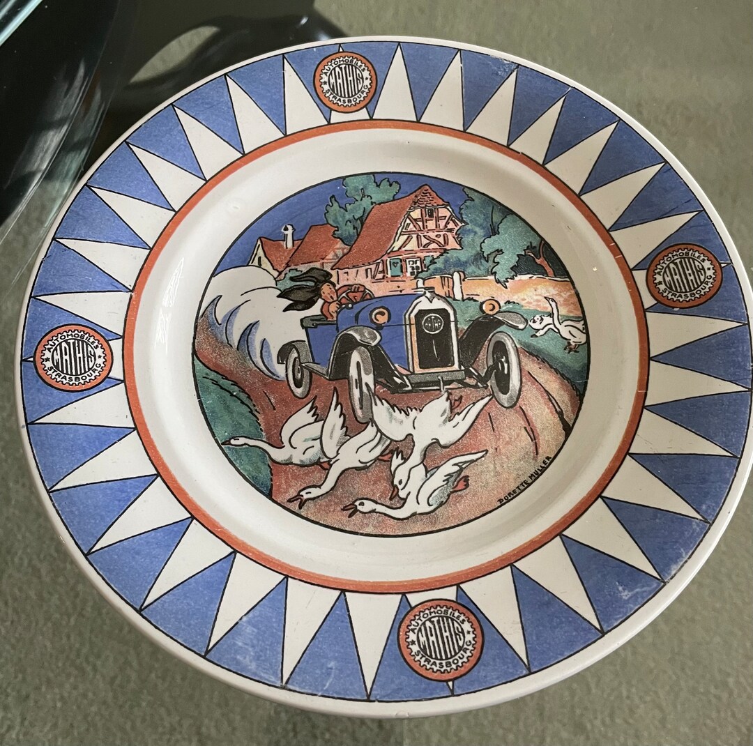Vintage Rare Mathis Automobiles Strasbourg Plate Designed by Borette ...