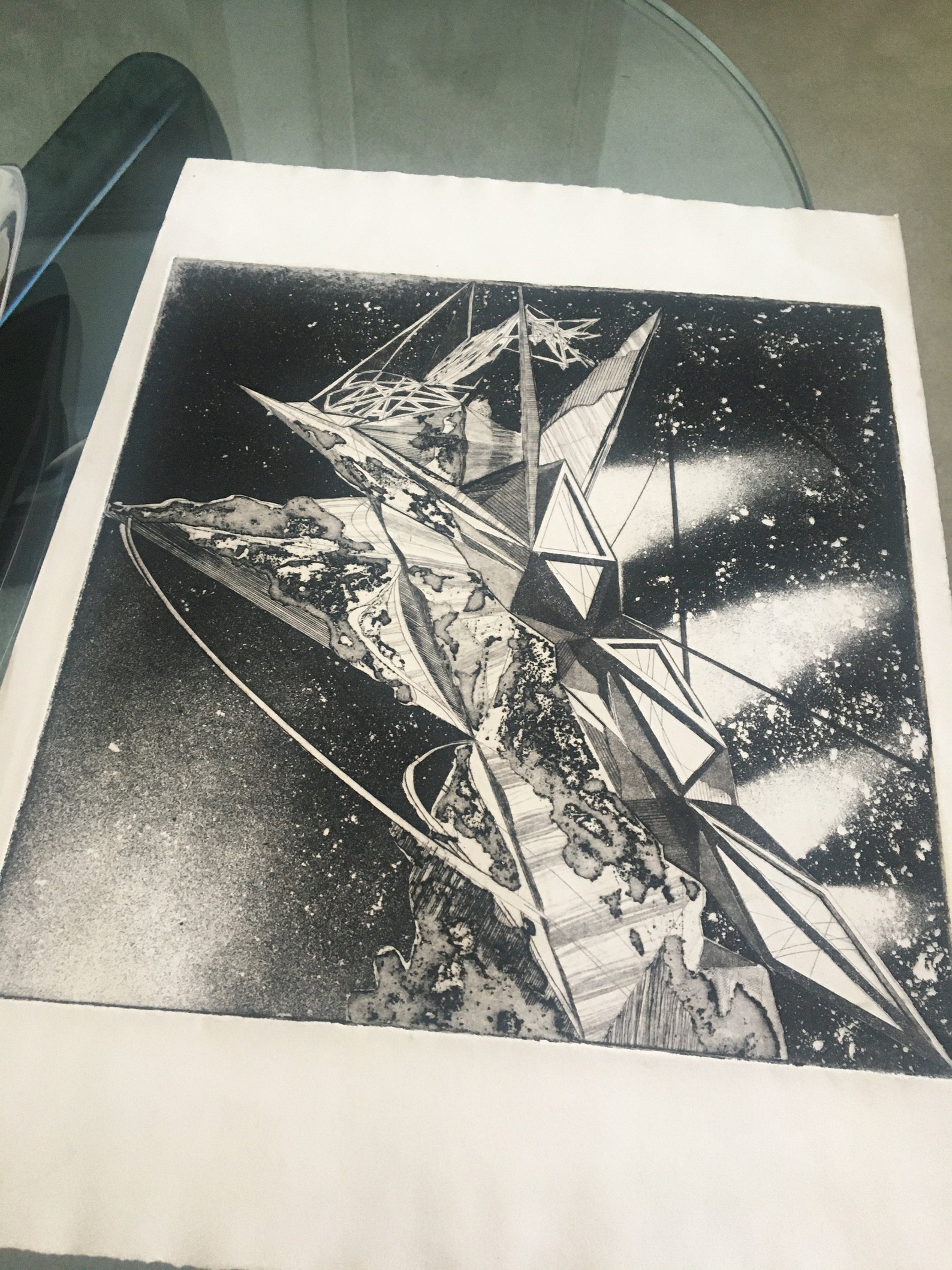 Vintage Pen and Ink Drawing Futuristic Space Station | Etsy