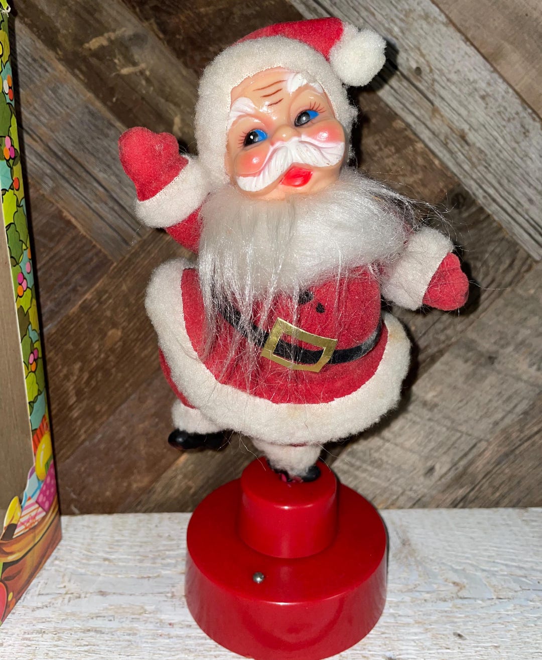 Vintage Large Mid Century Musical Dancing Plastic Santa Claus Christmas ...
