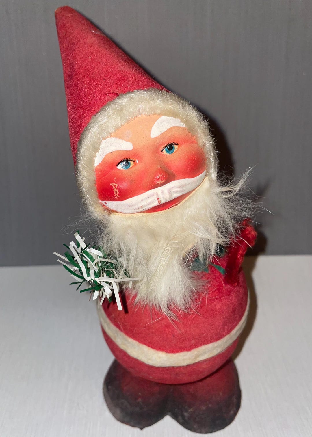 Vintage Mid Century Cardboard Santa Claus Bobble Head Candy Container ...