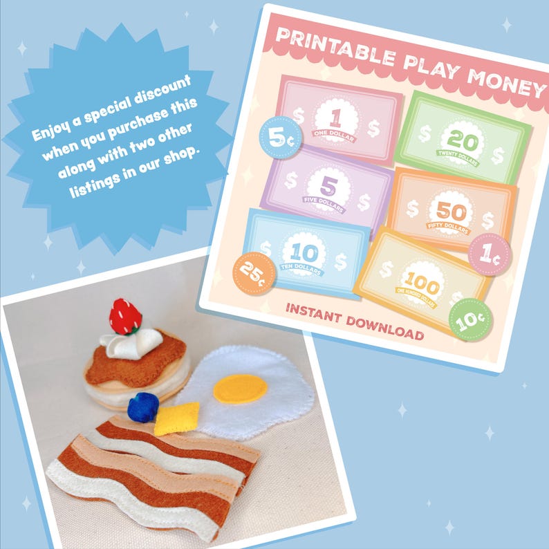 Printable Pretend Play Restaurant Set: Kids Kitchen, Homeschool (16 ...