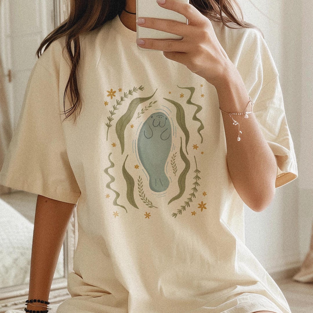 Cute Manatee T-shirt, Beach Bum Summer Tee - Etsy