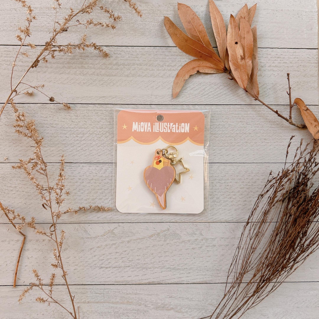 Cockatiel Parrot Wooden Keychain, Bird Keychain, Parrot Keychain, Cute ...