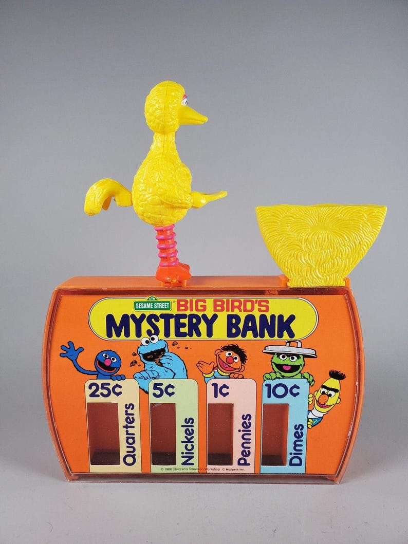Vintage 1986 Ideal Sesame Street Big Birds Mystery Sorting Bank - Etsy