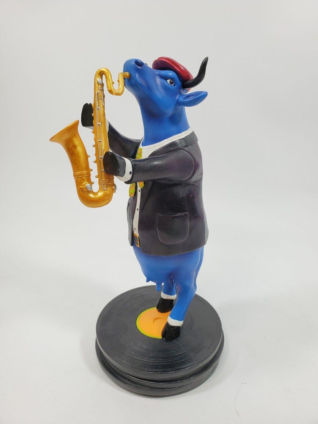 2004 Cow Parade "cow Blues" #7729 Cow Playing Saxophone Statue - Etsy