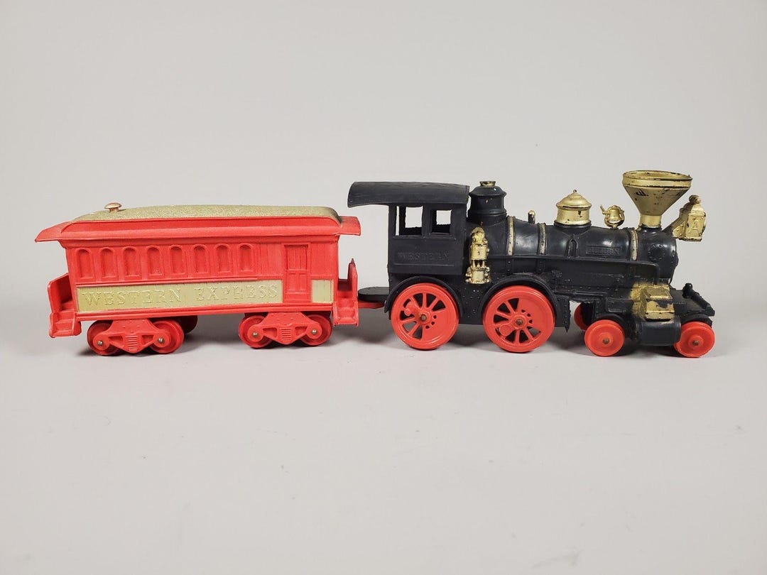 Vintage Auburn Toy Rubber Train Engine Western No. 922 & Western ...