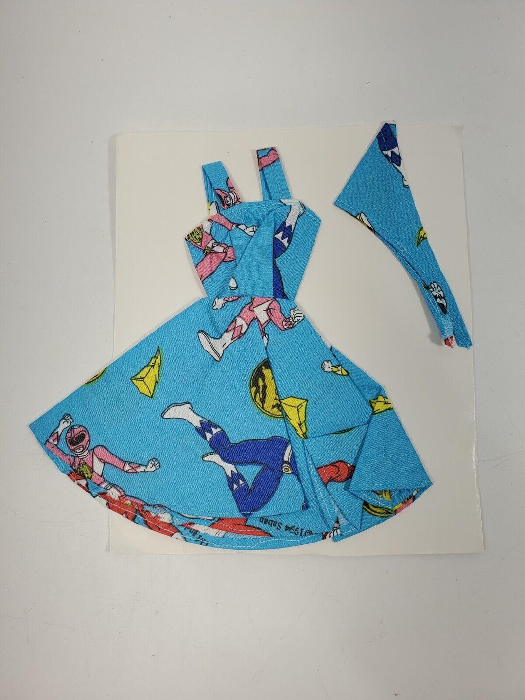 Vintage Handmade Barbie Dress & Headscarf: 1994 Power Rangers Fabric - Etsy