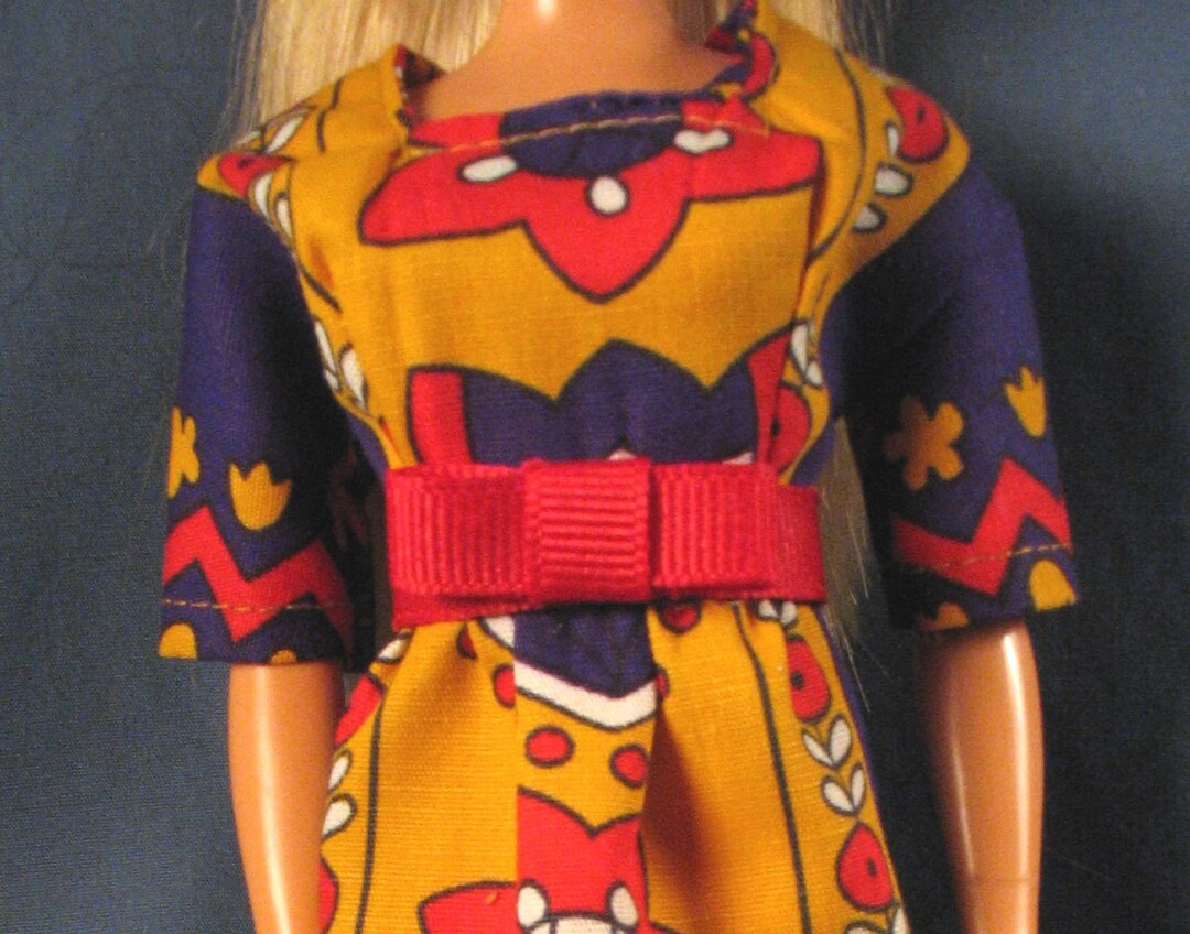 Mod Mini Dress Set for 11.5 Inch Fashion Dolls Border Print Cotton - Etsy