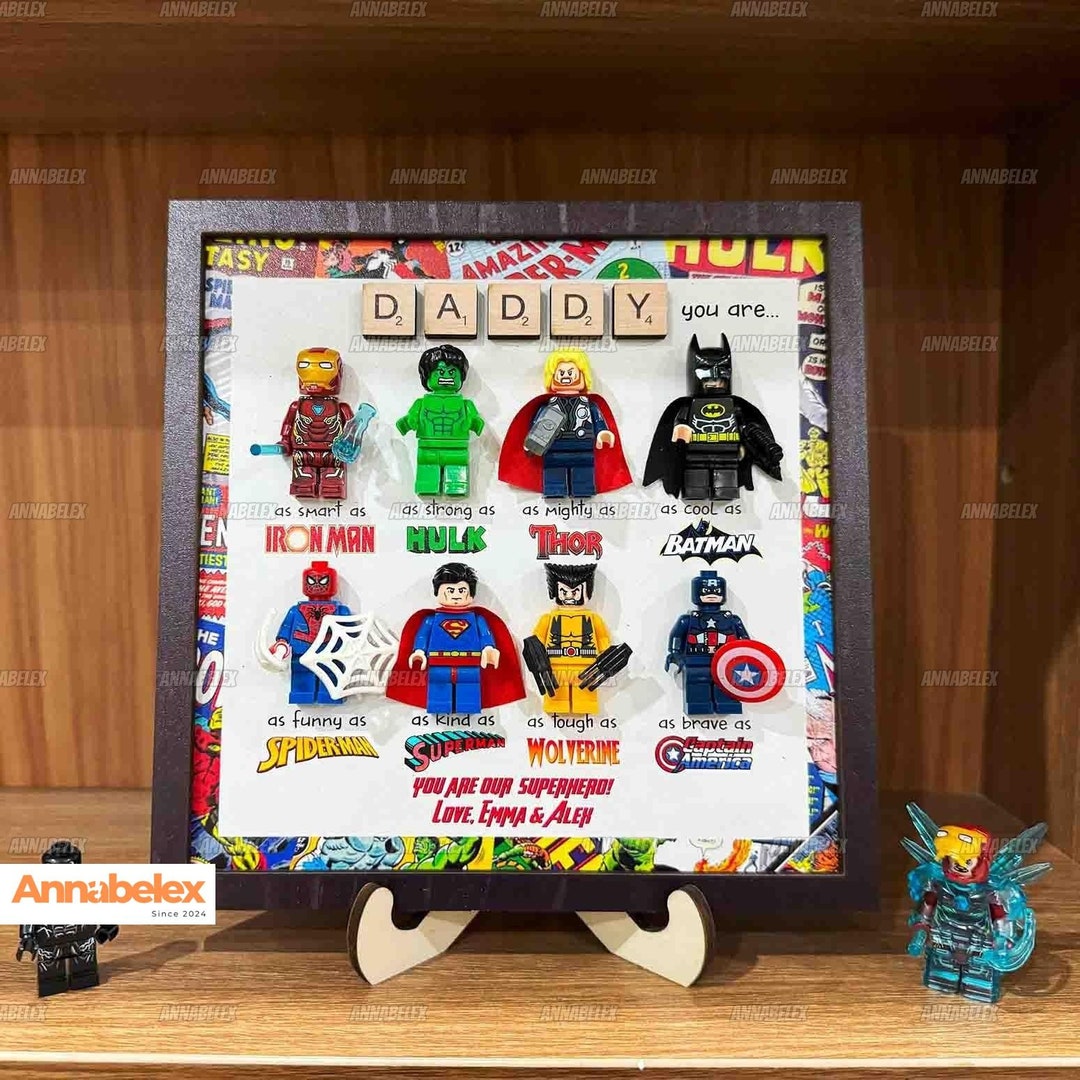 Customized Superhero Dad Frame, Custom Gift for Dad, Superhero Dad Gift, Fathers Day Gift, Daddy ...