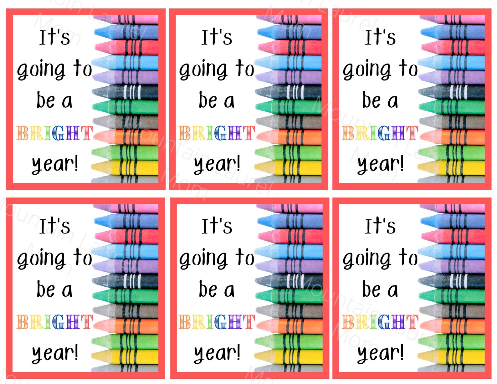 Bright School Year Tag, Back to School Gift Tag, Back to School Year ...