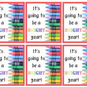 Bright School Year Tag, Back to School Gift Tag, Back to School Year ...