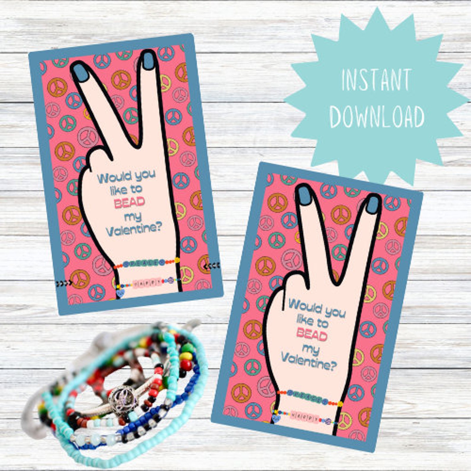 Friendship Bracelet Valentine Card, Bracelet Valentine, Pop Singer ...