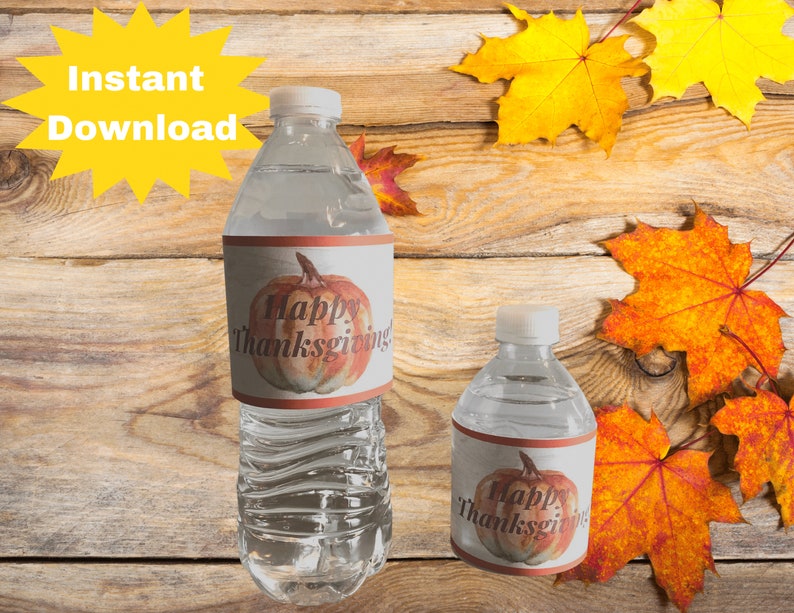 Printable Thanksgiving Water Bottle Labels Decoration, Thanksgiving ...