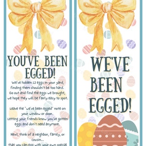 You've Been Egged Easter Printable for Kids, Easter Egg Hunt Printable ...