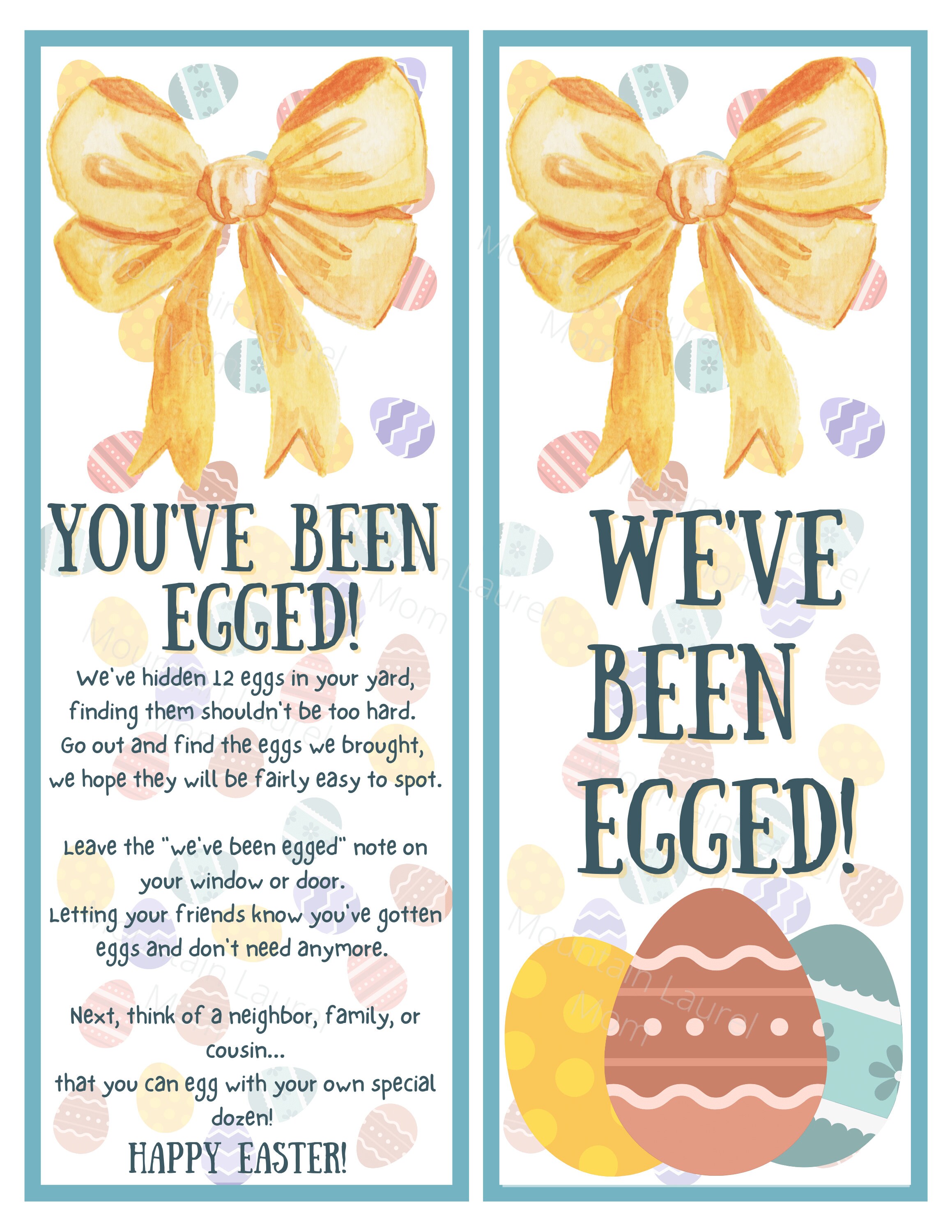 You've Been Egged Easter Printable for Kids, Easter Egg Hunt Printable ...