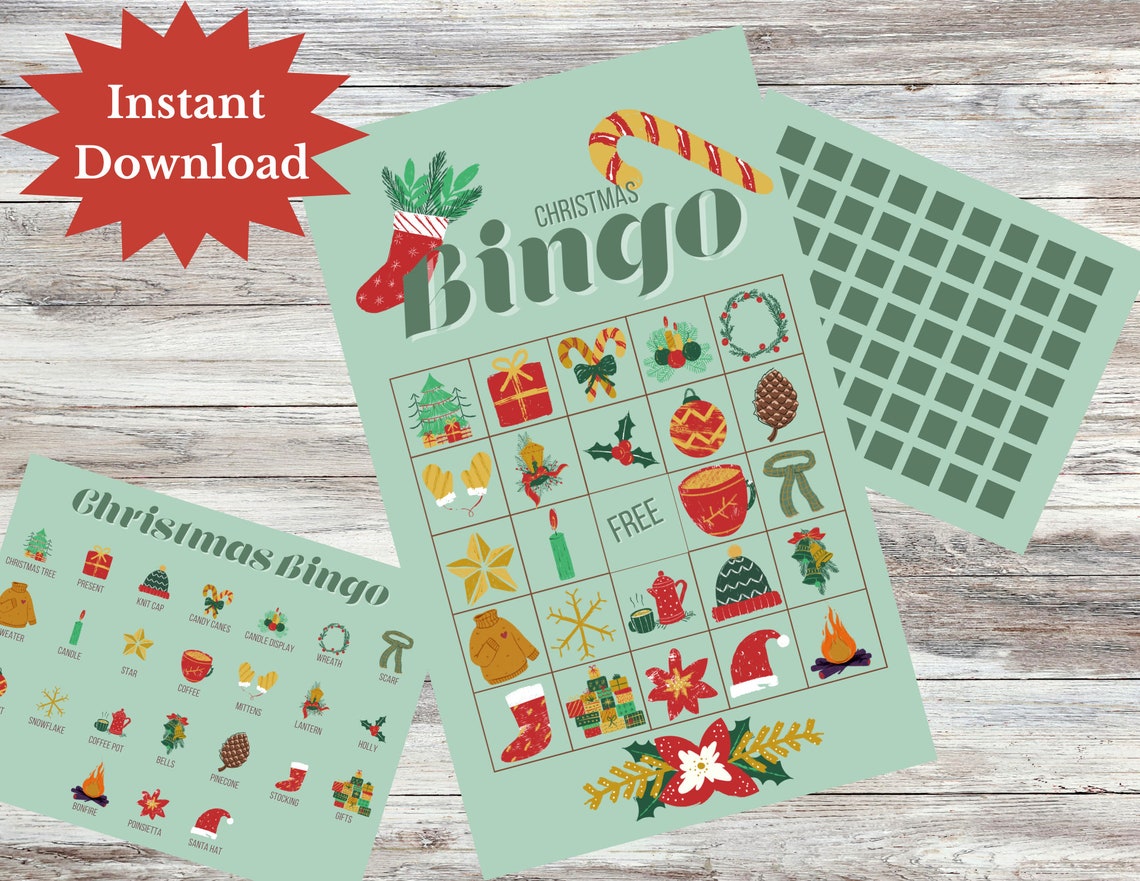 Christmas Bingo, Christmas Party Activity, Christmas Printable Activity ...