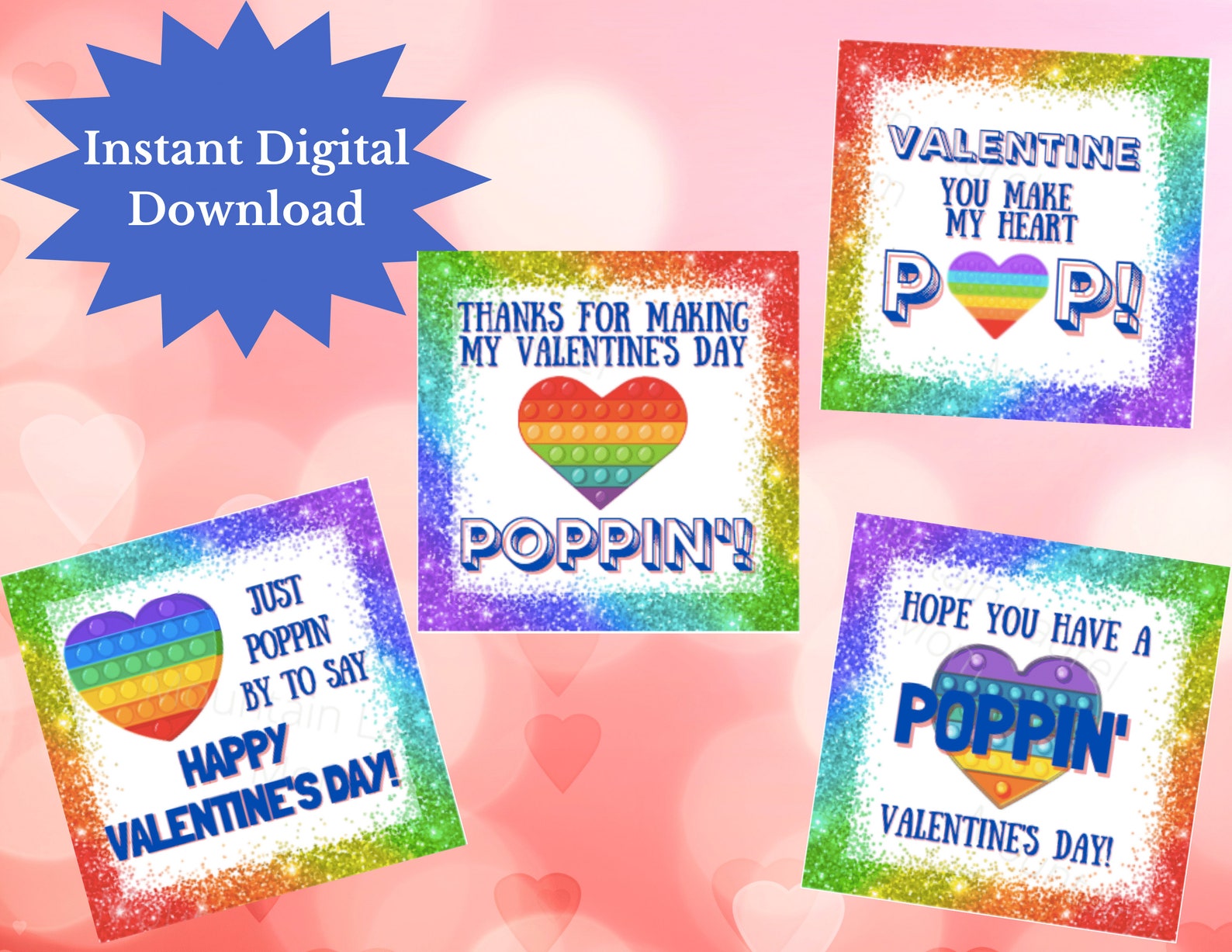 Valentine Card, Pop It, Valentine for Kids, Pop It Fidget, Kids ...