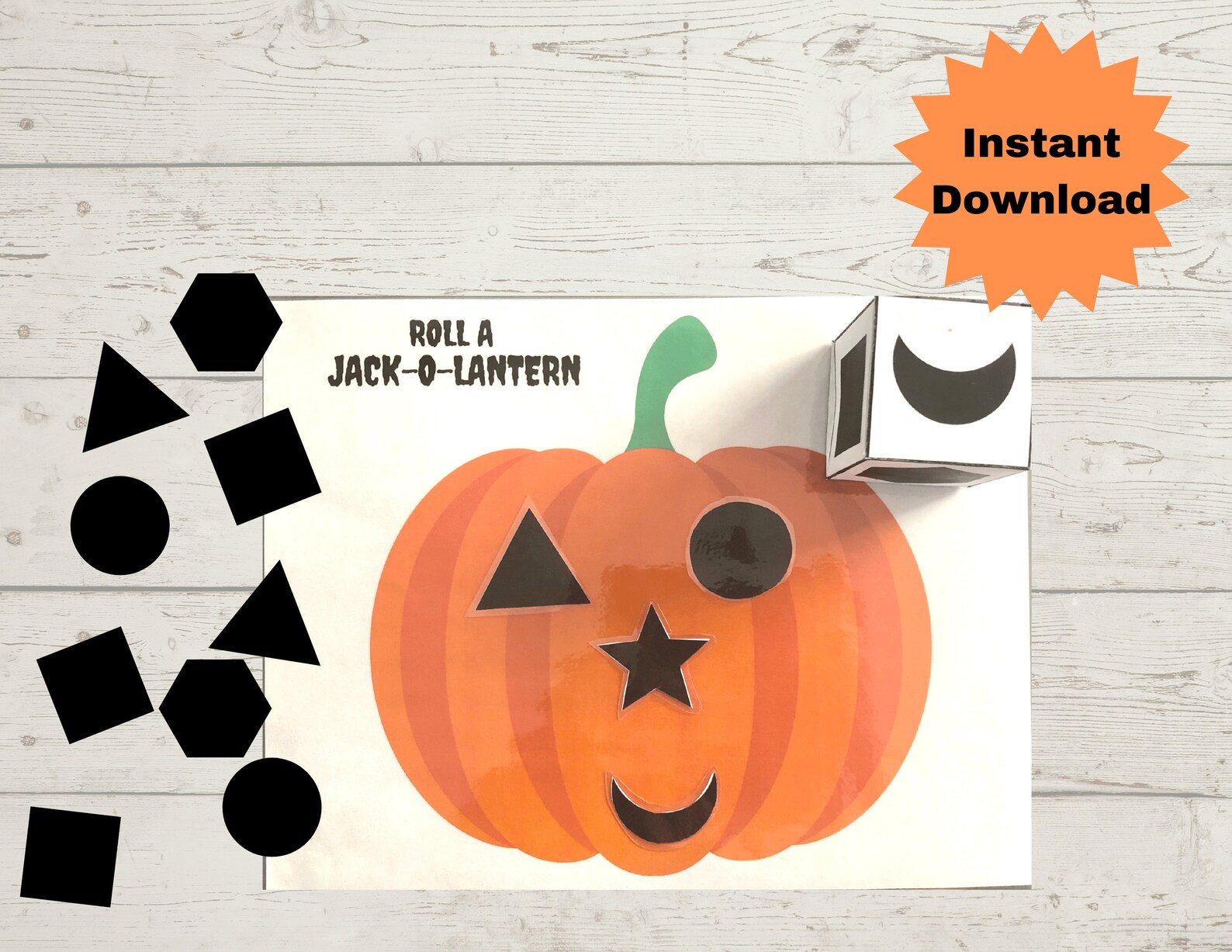 Jack-o-lantern Game, Pumpkin Game, Educational Activity, Printable Game ...
