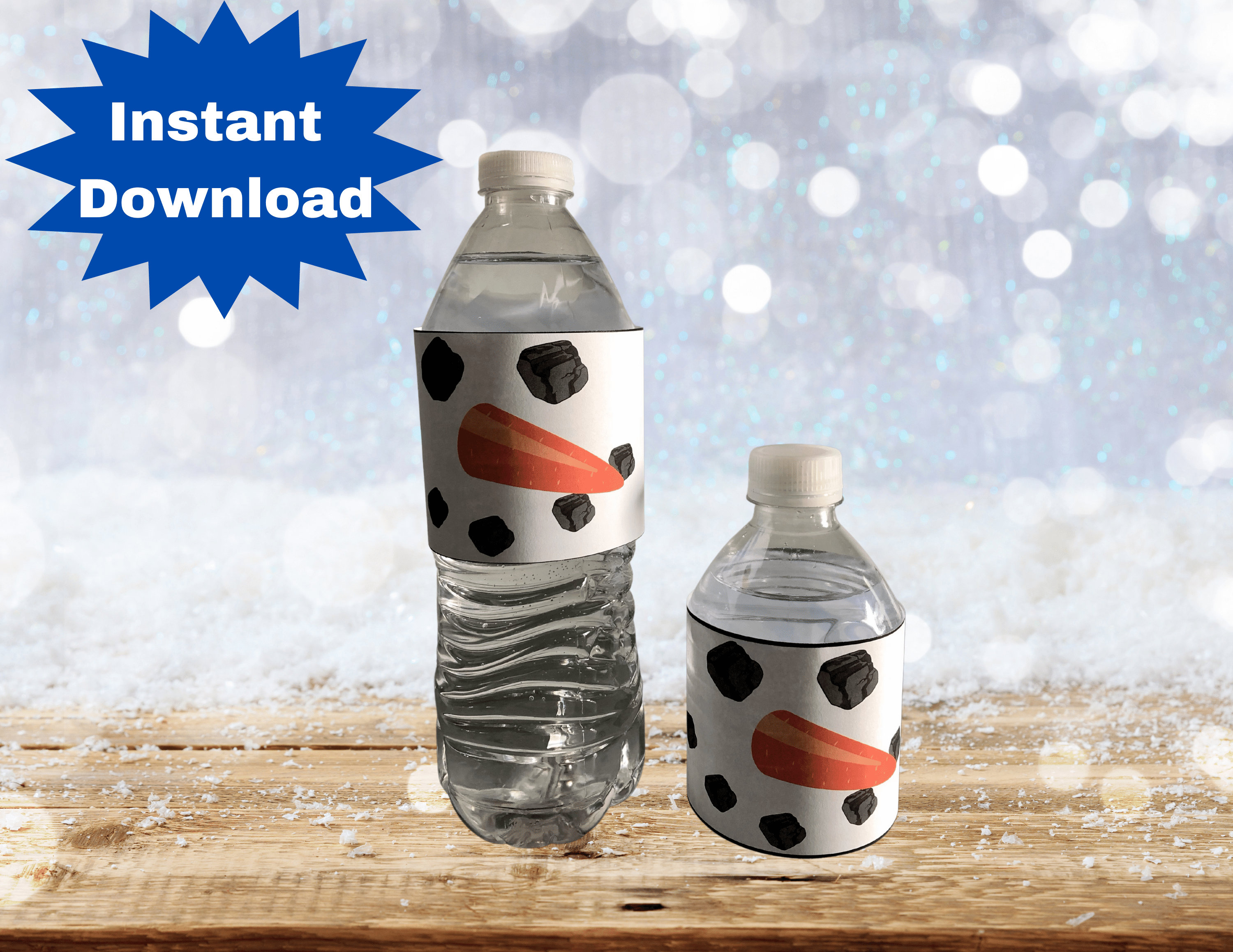 Printable Christmas Snowman Water Bottle Labels, Christmas Snowman ...